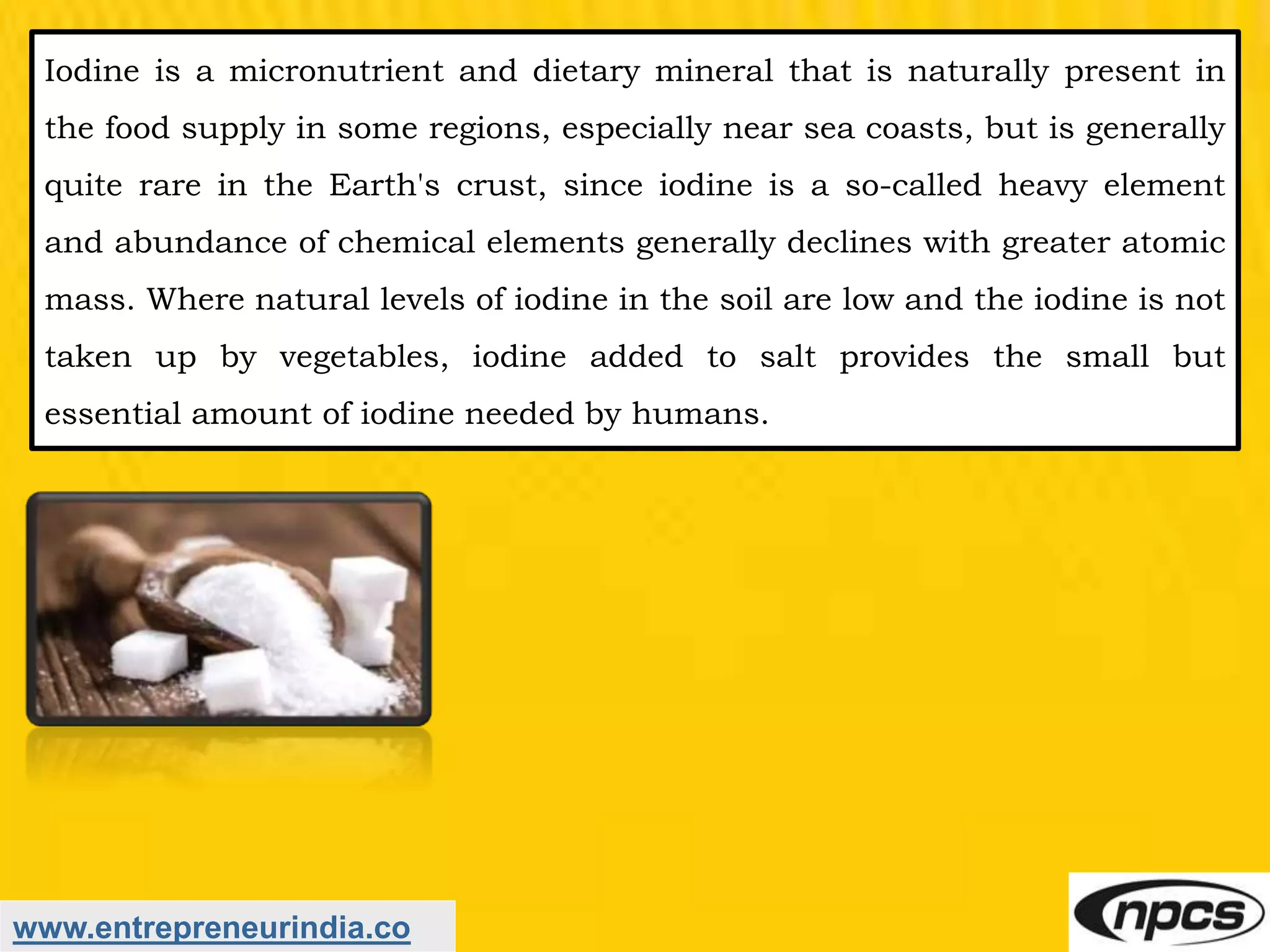 Production of iodized table salt. | PPTX