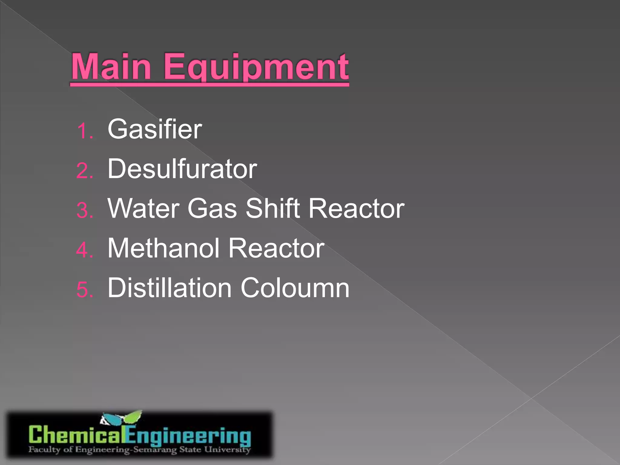 Production of methanol from coal | PPTX