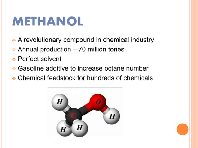 Production of methanol from methane and air | PPTX | Chemistry | Science