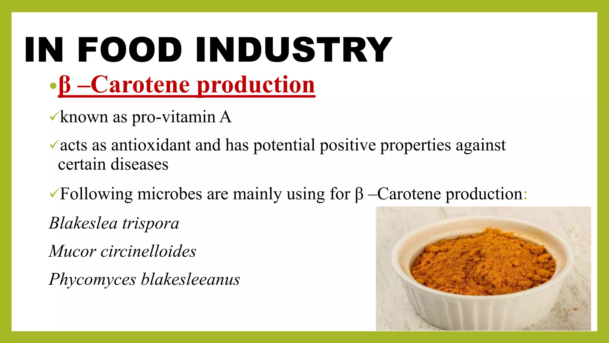 Production of microbial colors or pigments | PPTX