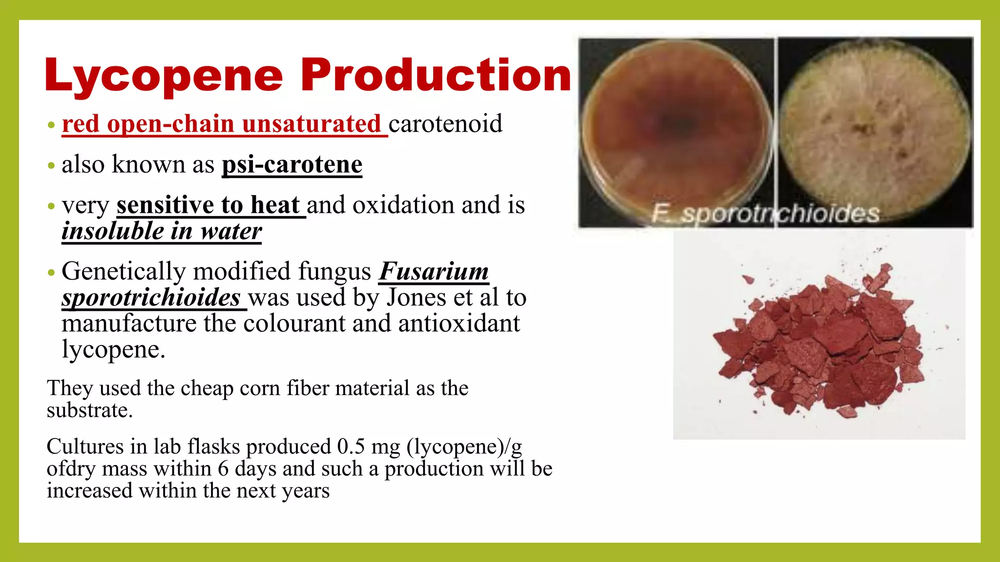 Production of microbial colors or pigments | PPTX
