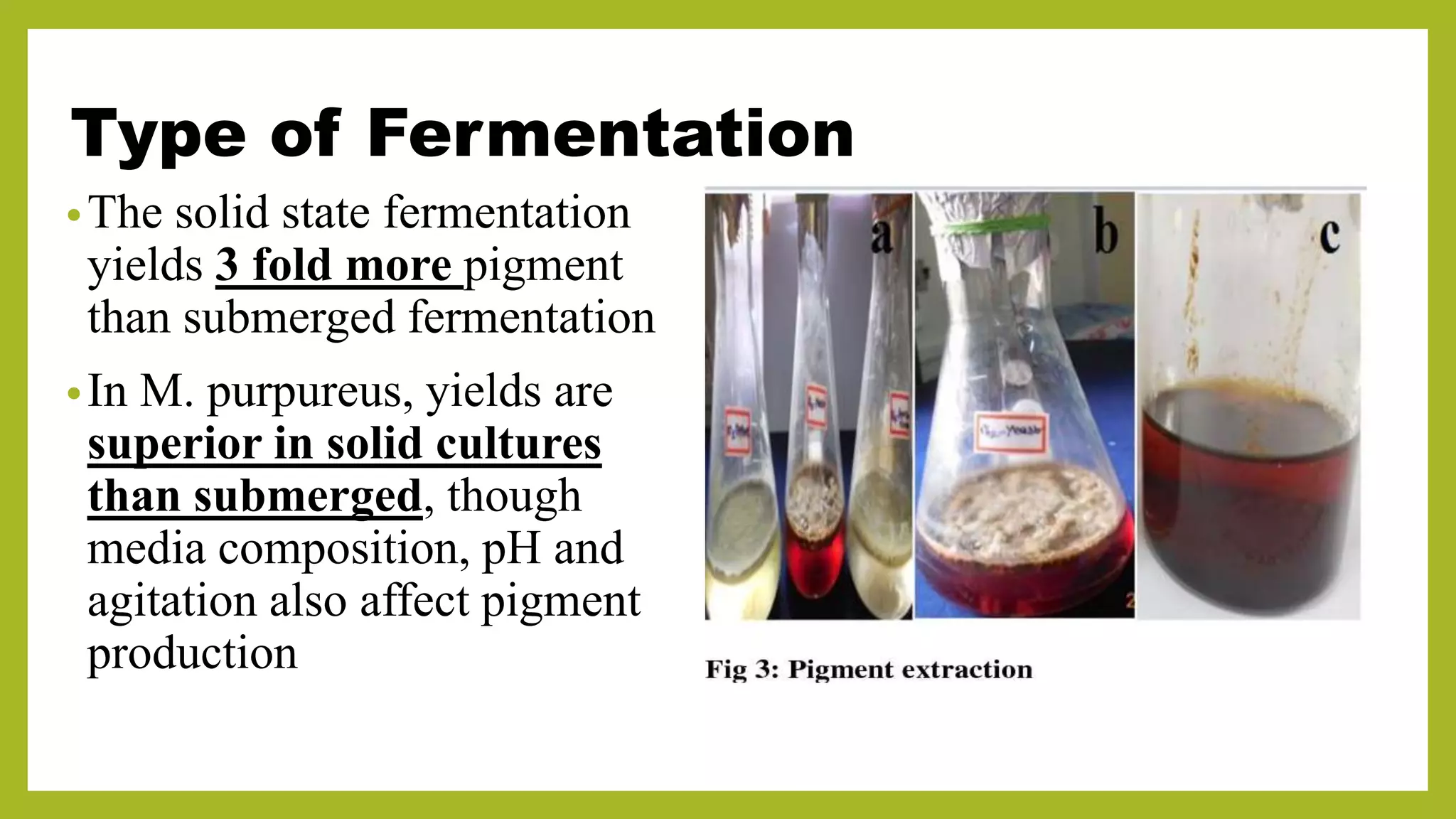 Production of microbial colors or pigments | PPTX