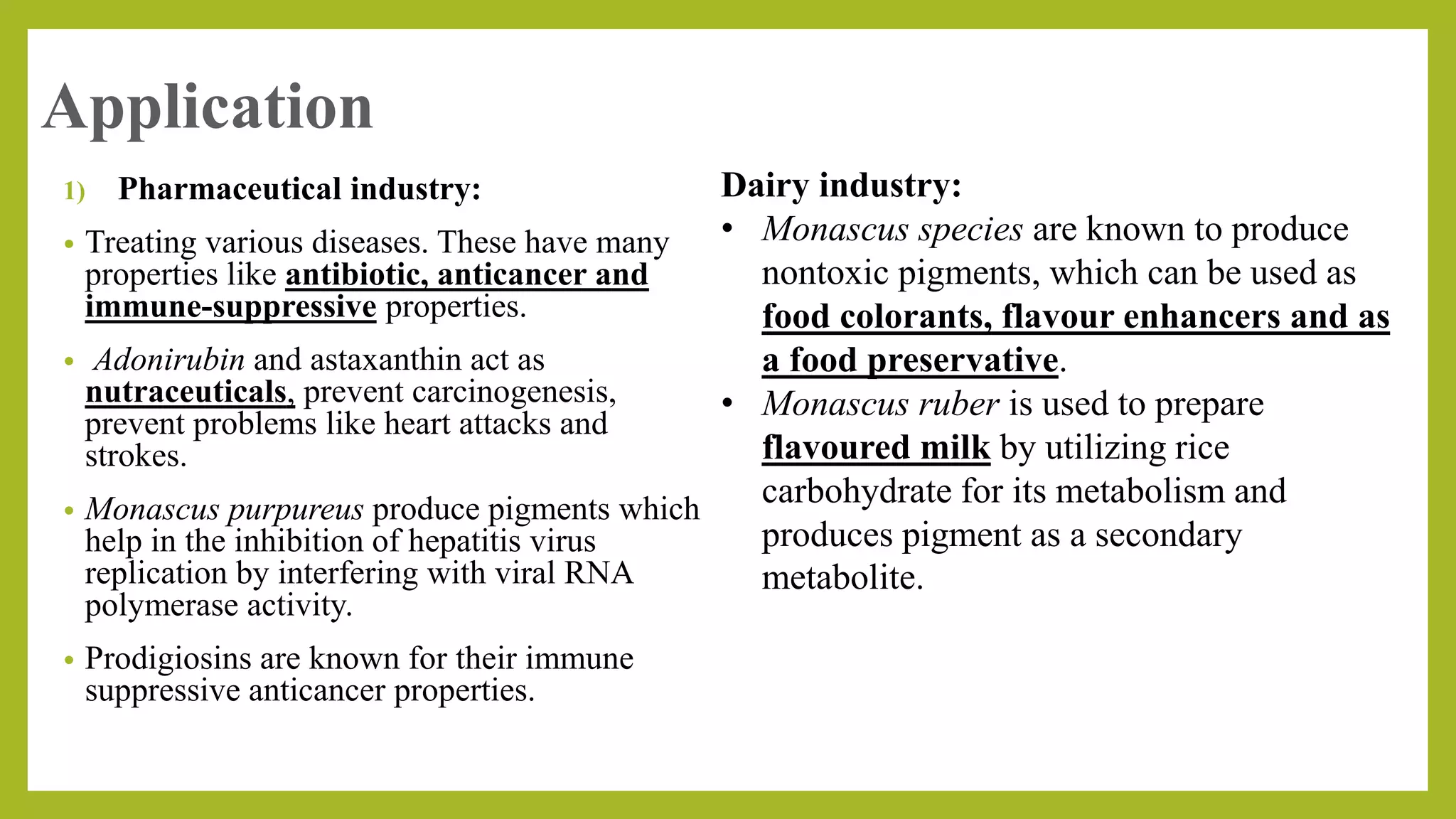 Production of microbial colors or pigments | PPTX