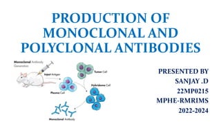 PRODUCTION OF MONOCLONAL AND POLYCLONAL ANTIBODIES PRESENTED BY SANJAY D.pptx