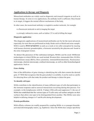 Production of monoclonal antibodies and applications in therapy and ...