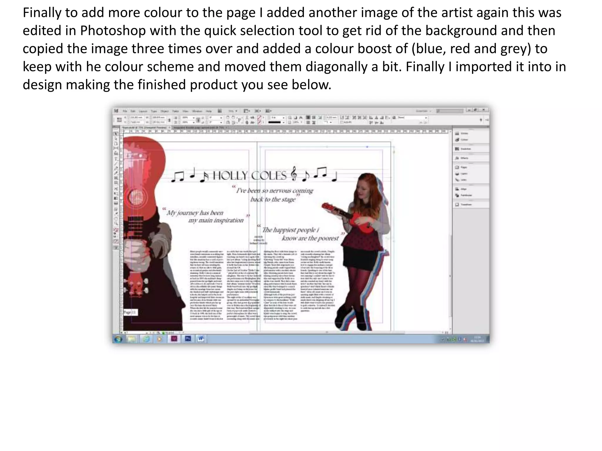 Production of my double page spread | PPT