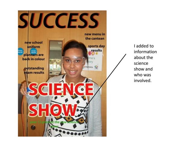 Production of my School Magazine Contents page | PPT