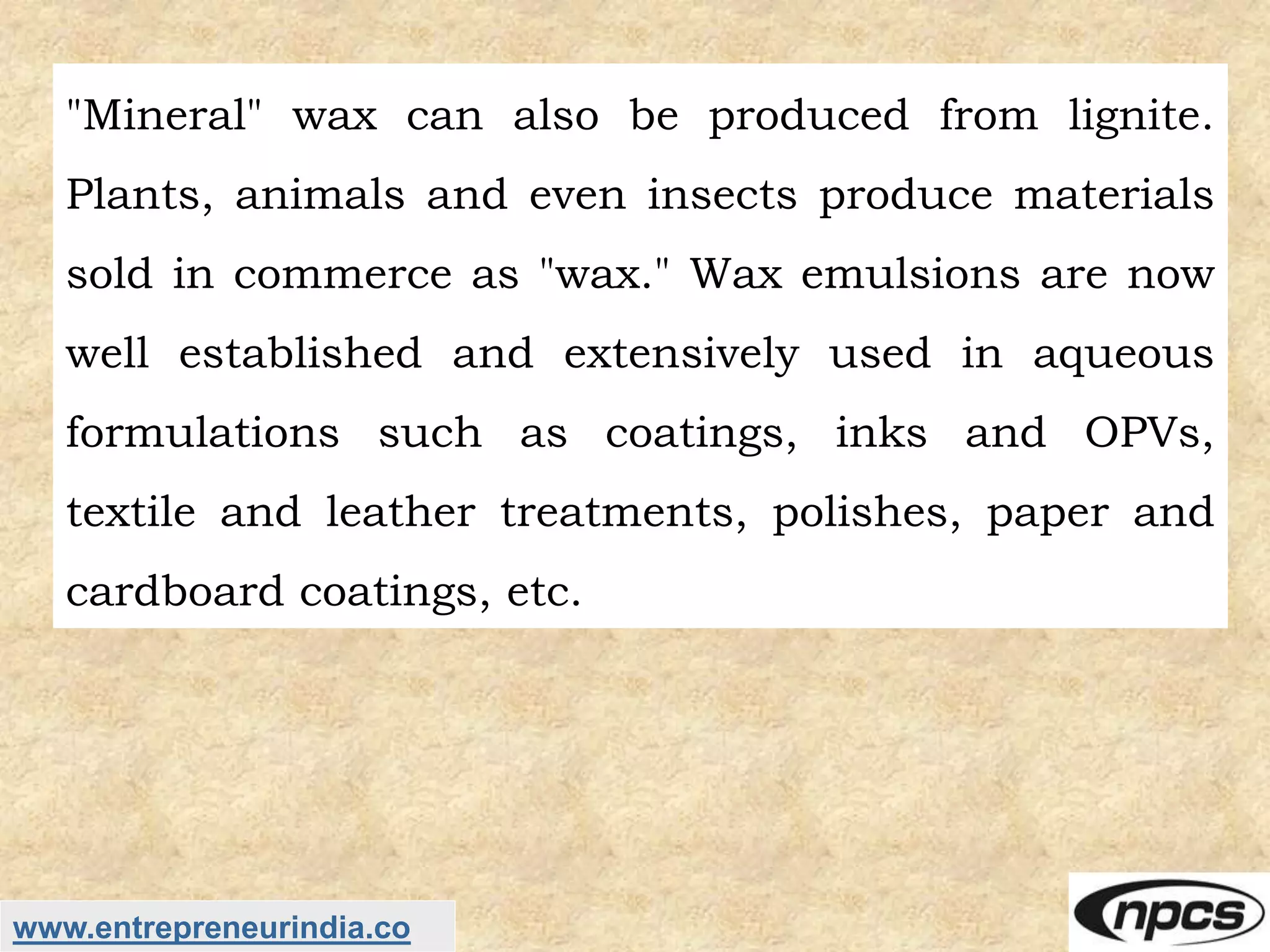 Production of PE Wax Emulsion (Polyethylene Wax Emulsion) | PPTX