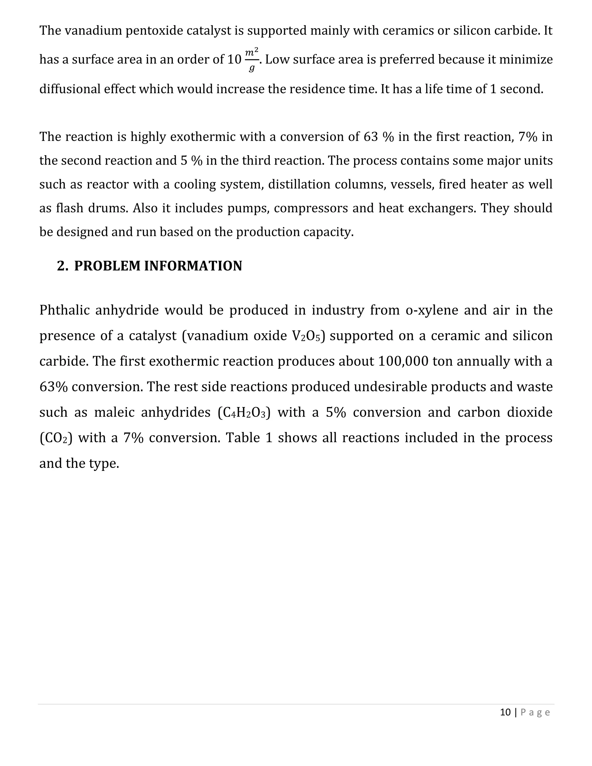 Production of phthalic anhydride from xylene | PDF