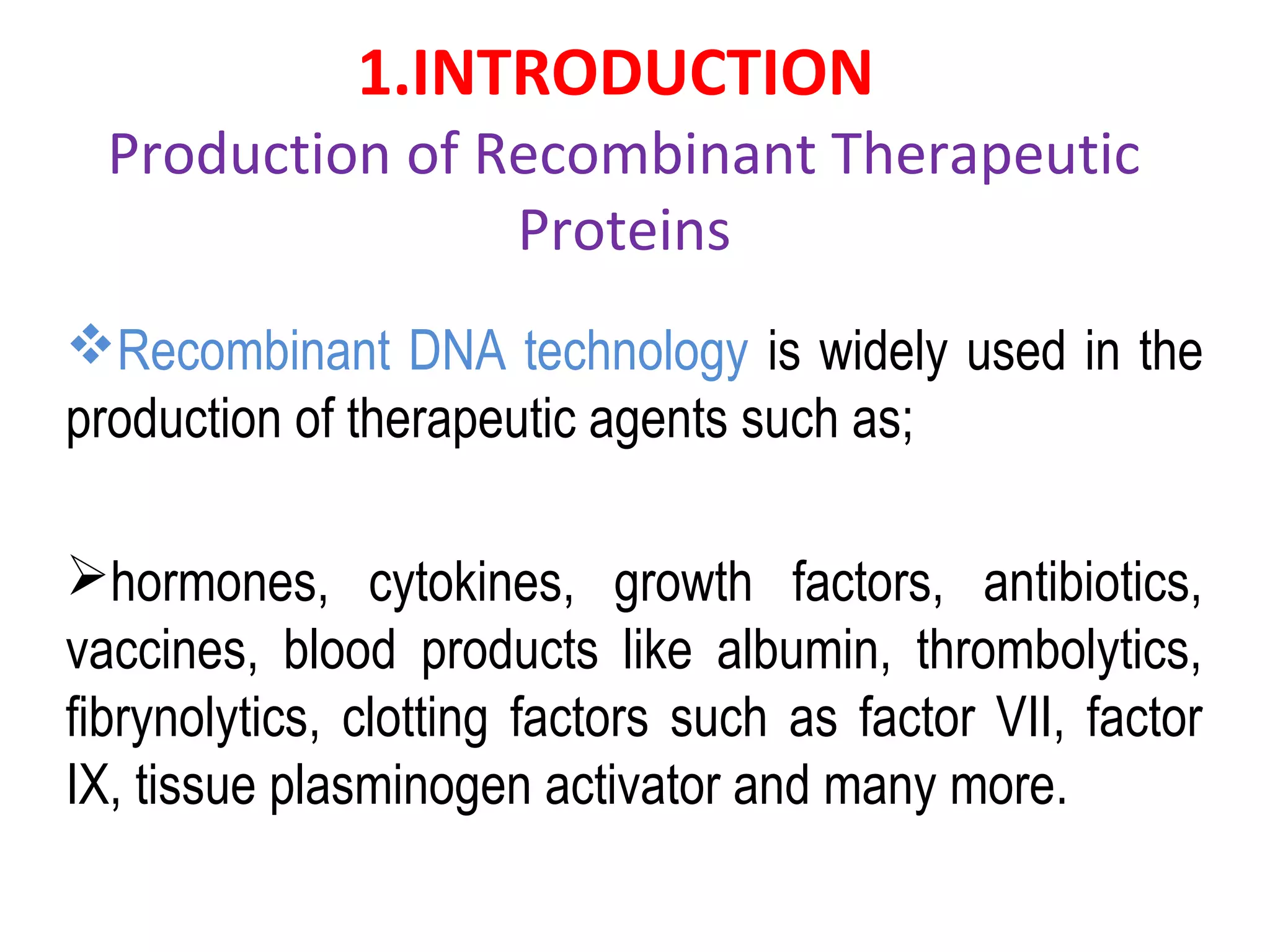 Production of recombinent proteins, faisal munir | PPT