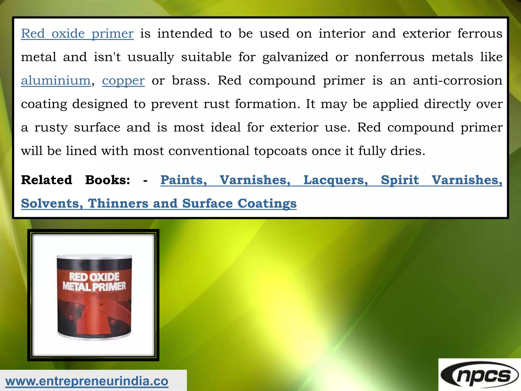 Production of red oxide primer | PPTX