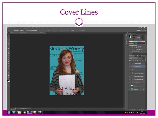Production of school magazine front cover | PPT