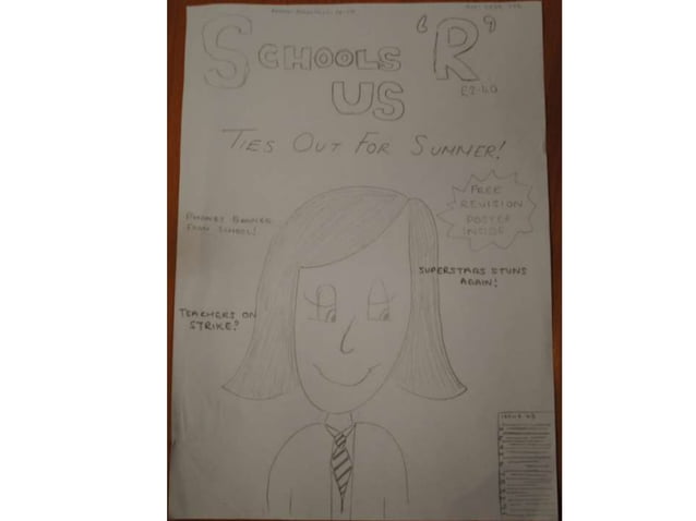Production of school magazine front cover and contents page | PPTX
