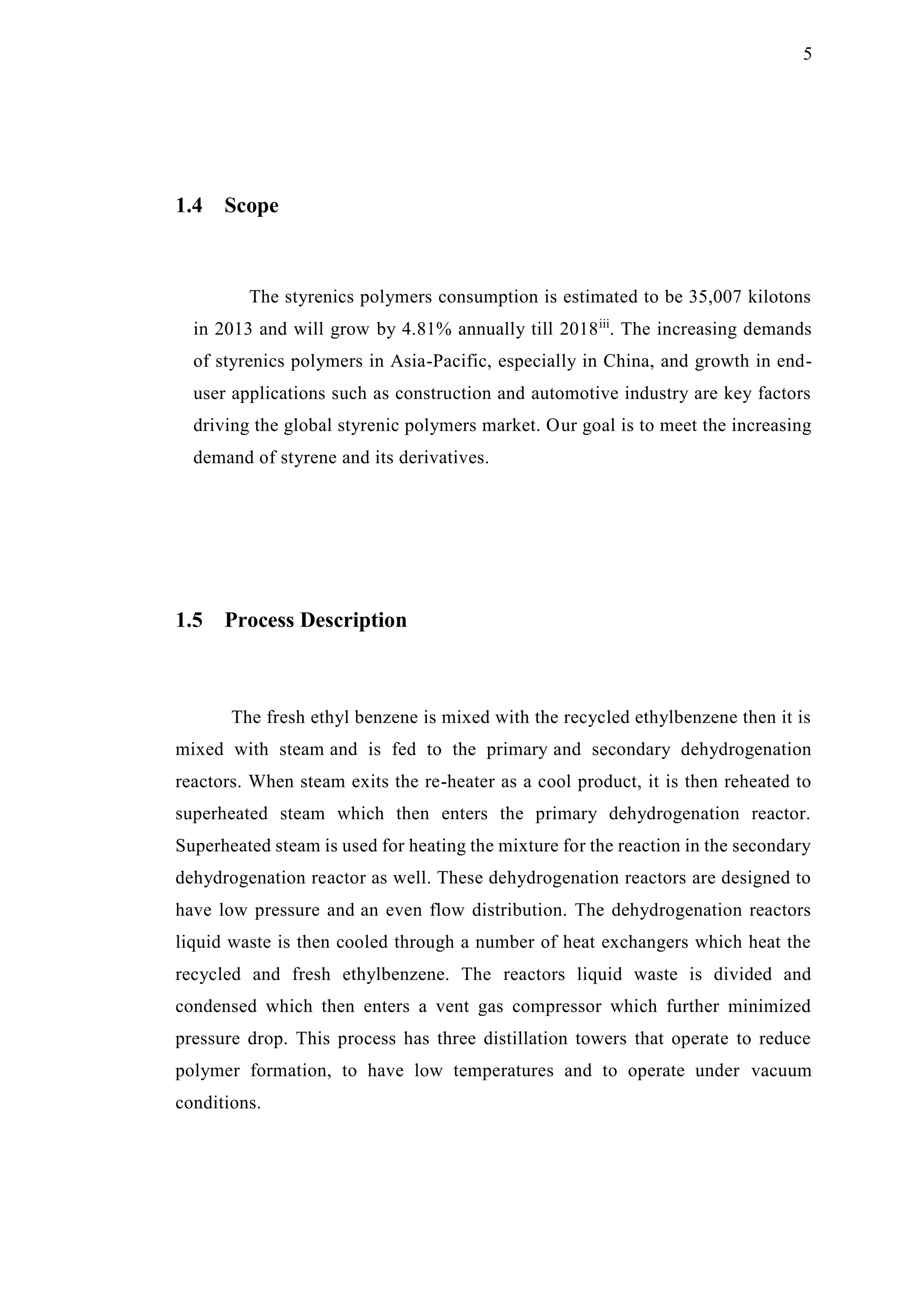 Production of styrene | PDF