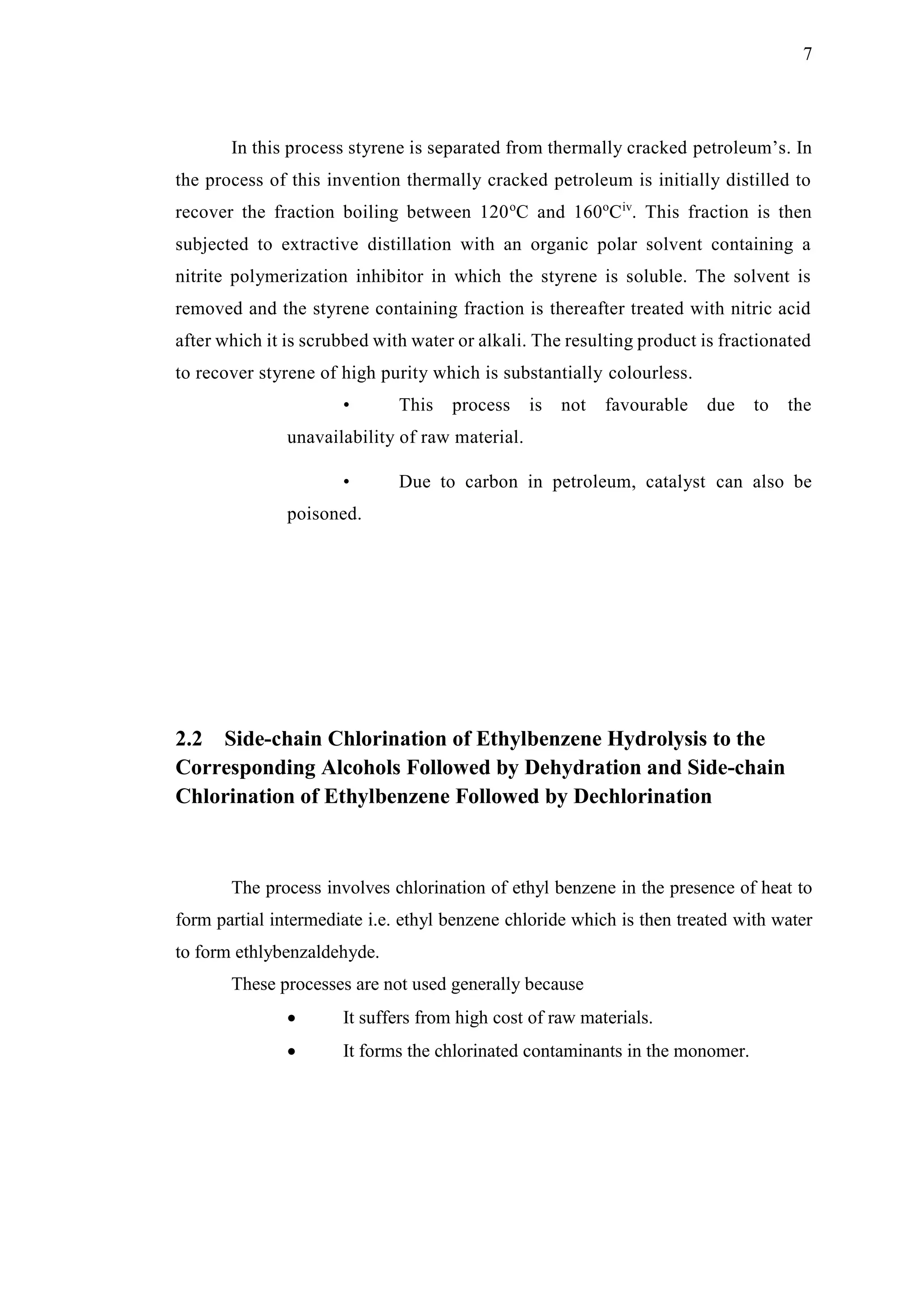Production of styrene | PDF