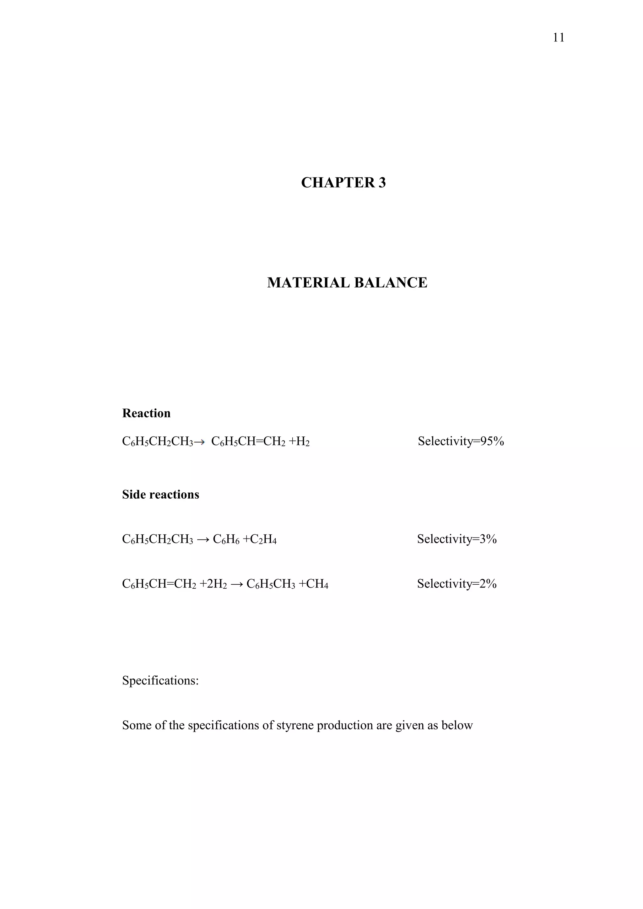 Production of styrene | PDF