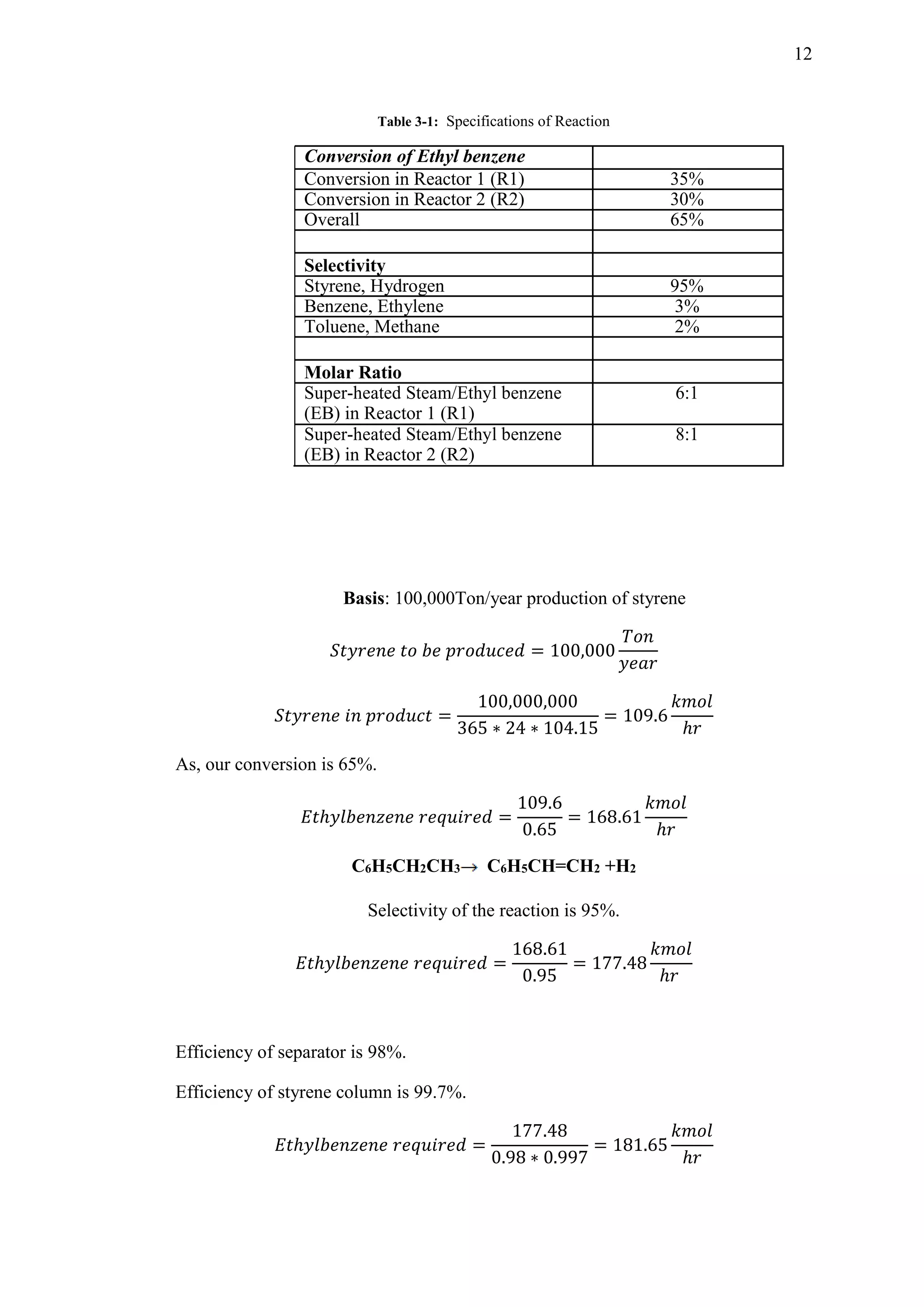 Production of styrene | PDF