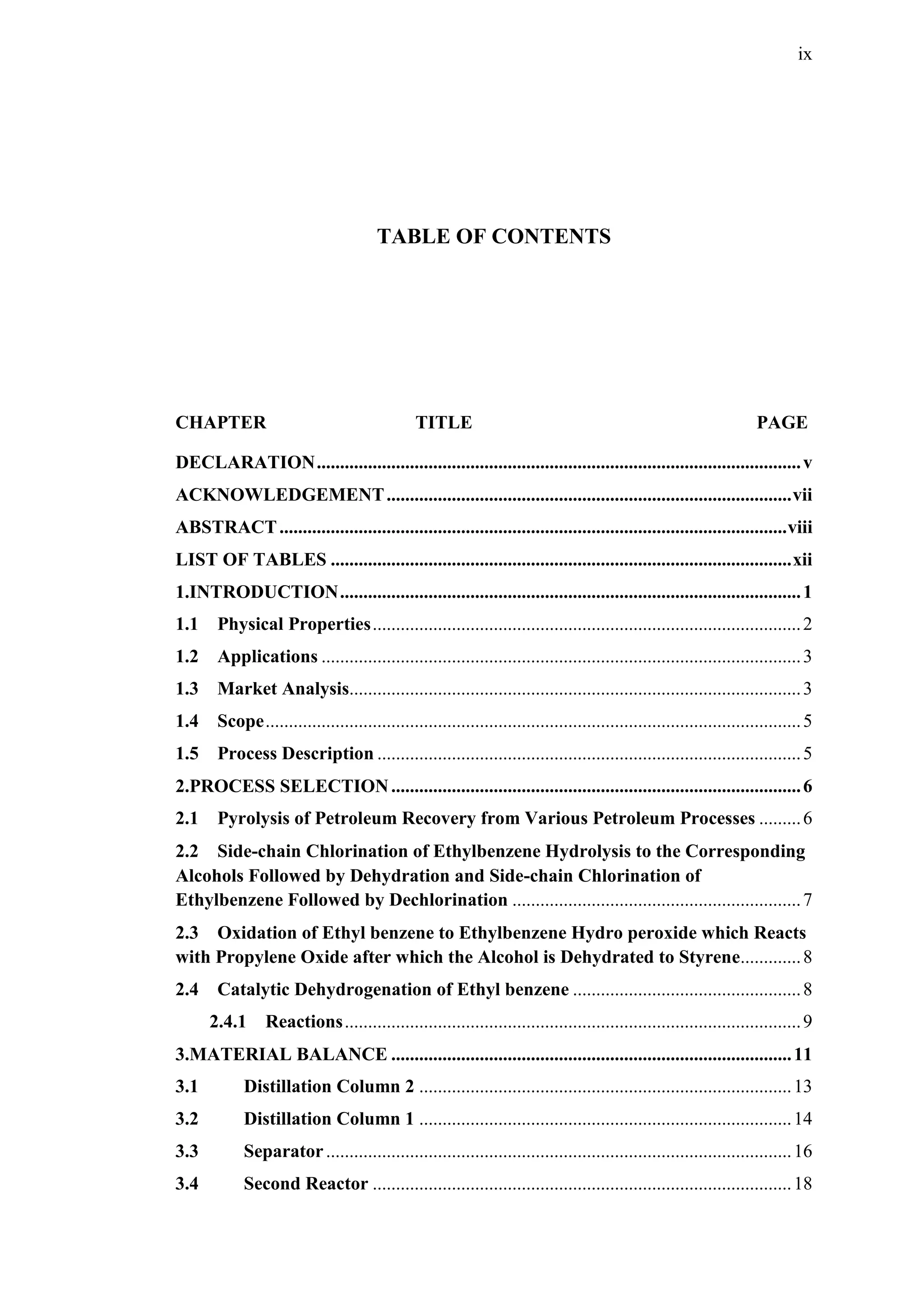 Production of styrene | PDF