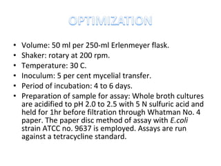 Production of tetracyclin and cephalosporin | PPT