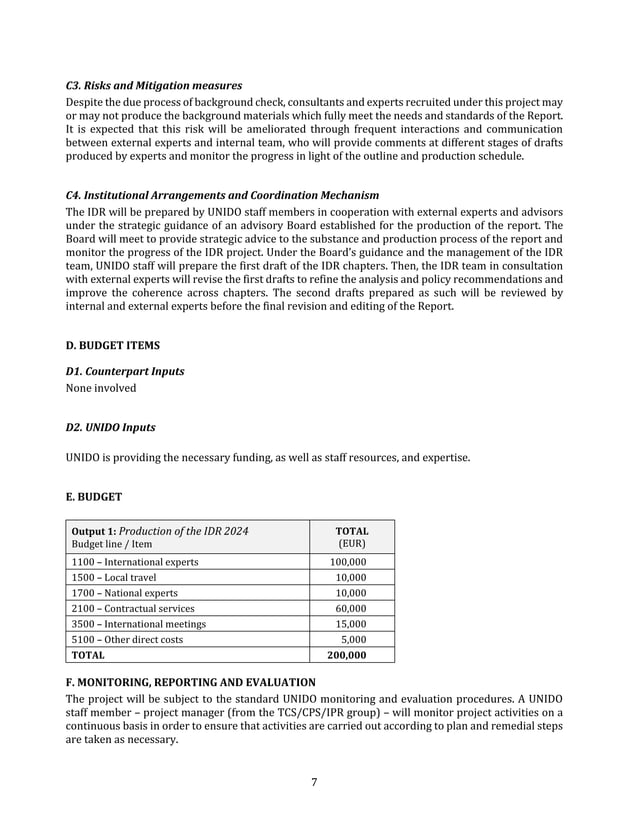 Production of the Industrial Development Report 2024. | PDF