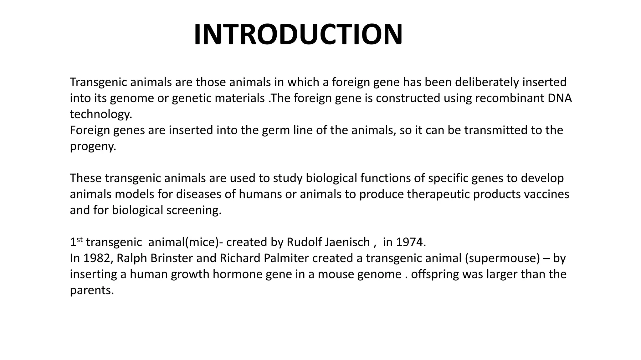 production of transgenic animals. pptx | PPTX