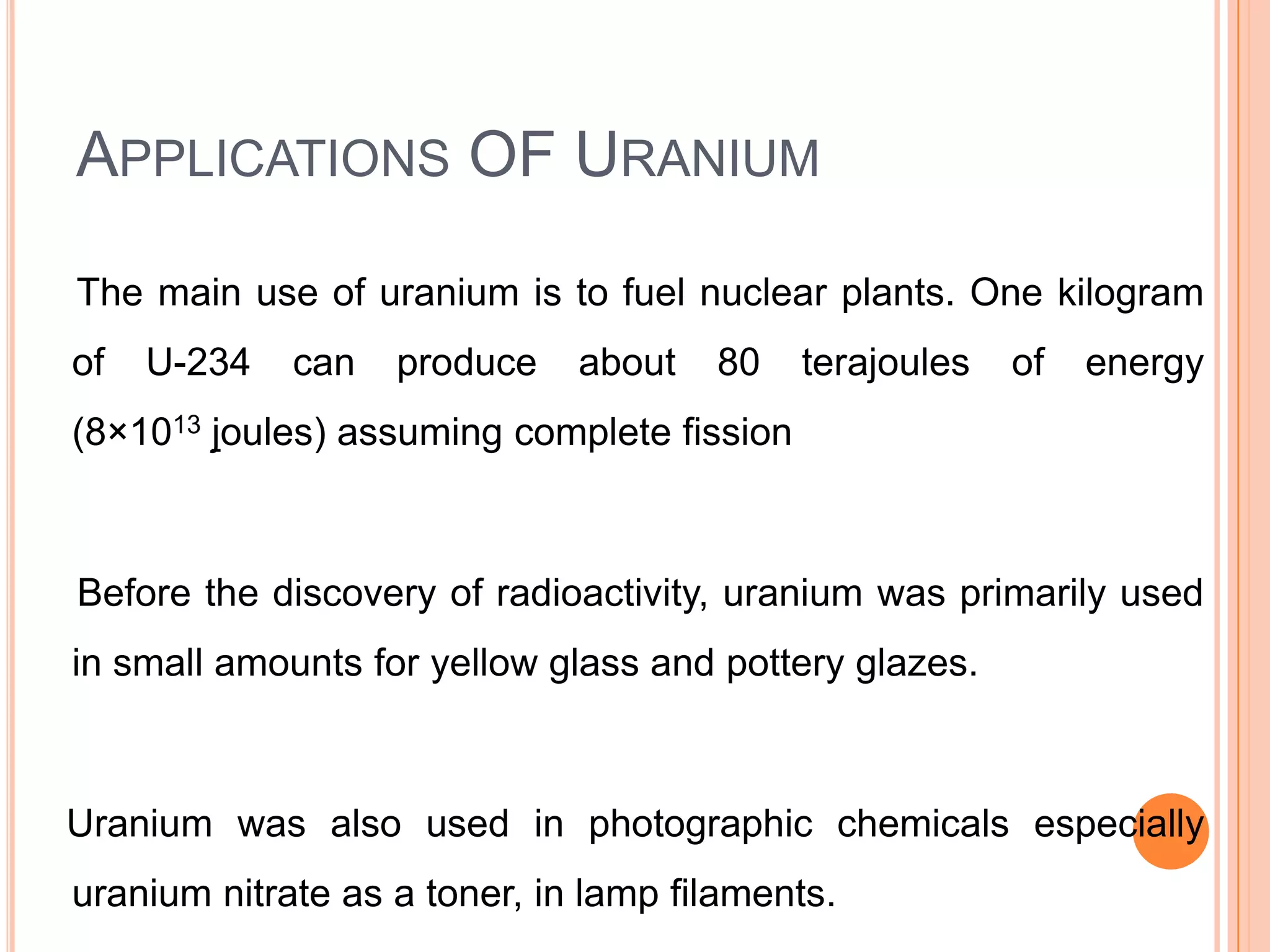 Production & Enrichment of Uranium | PPTX