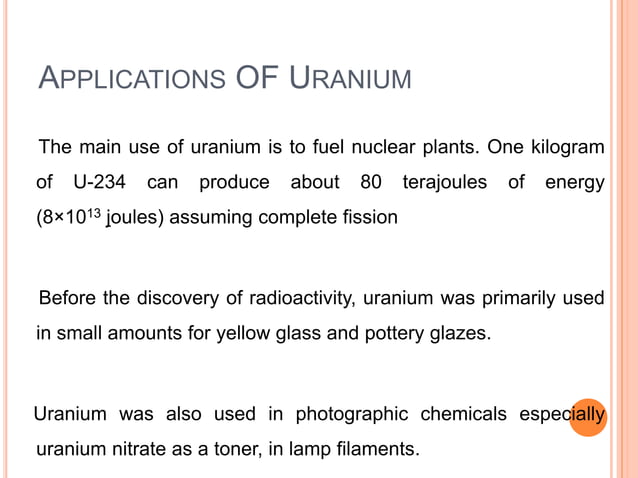 Production & Enrichment of Uranium | PPTX | Commodities | Economy