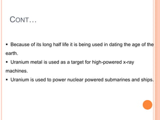 Production & Enrichment of Uranium | PPTX