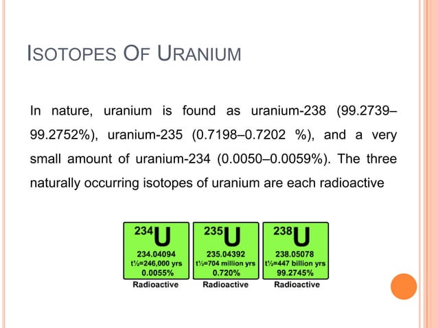 Production & Enrichment of Uranium | PPTX | Commodities | Economy