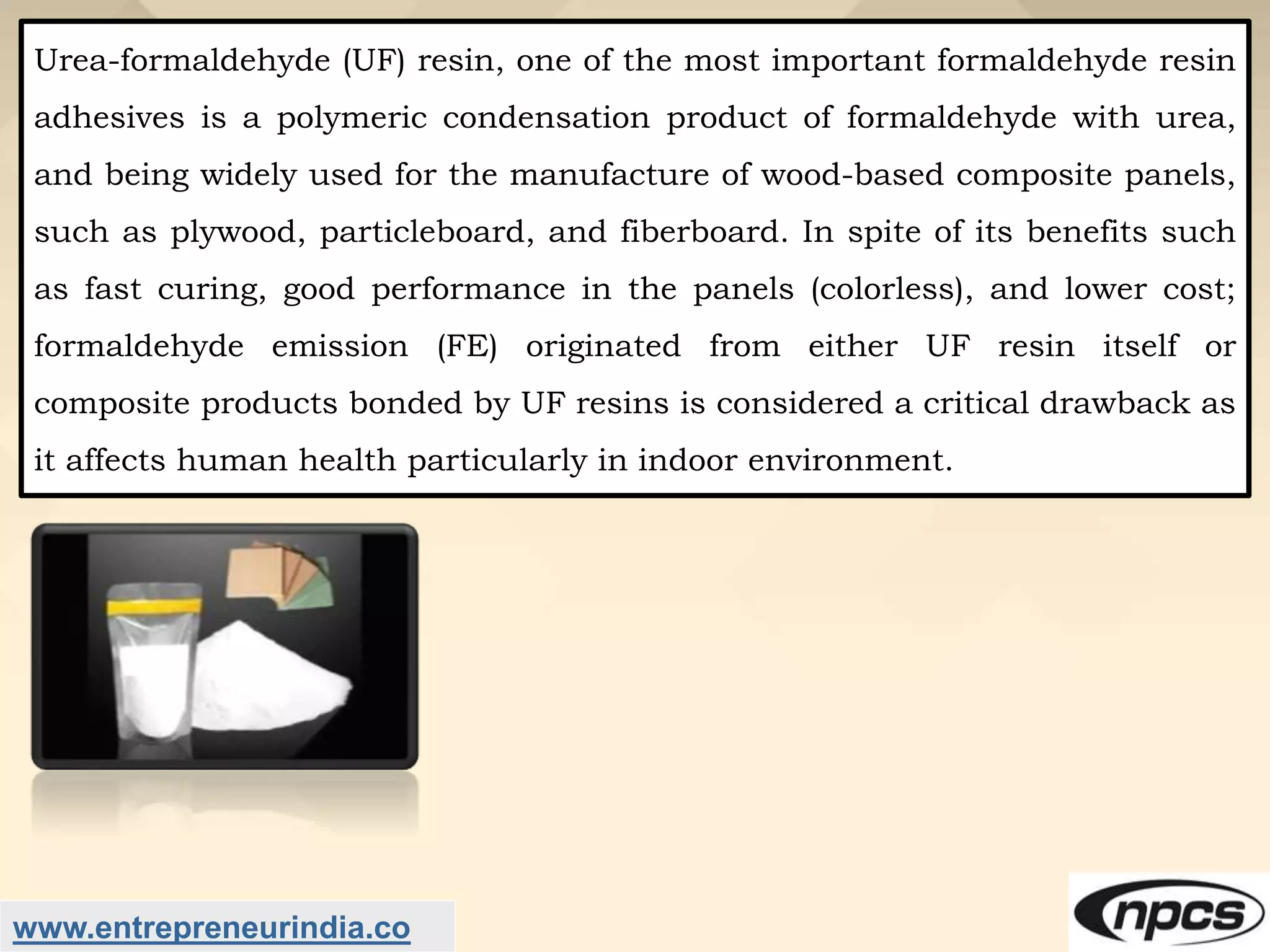 Production of Urea Formaldehyde UF85 | PPTX