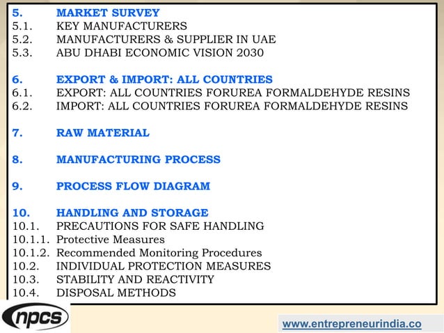 Production of Urea Formaldehyde UF85 | PPTX