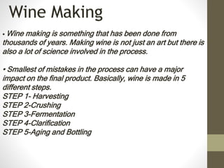 Production of WINE.pptx | Alcoholic Beverages | Food & Drink