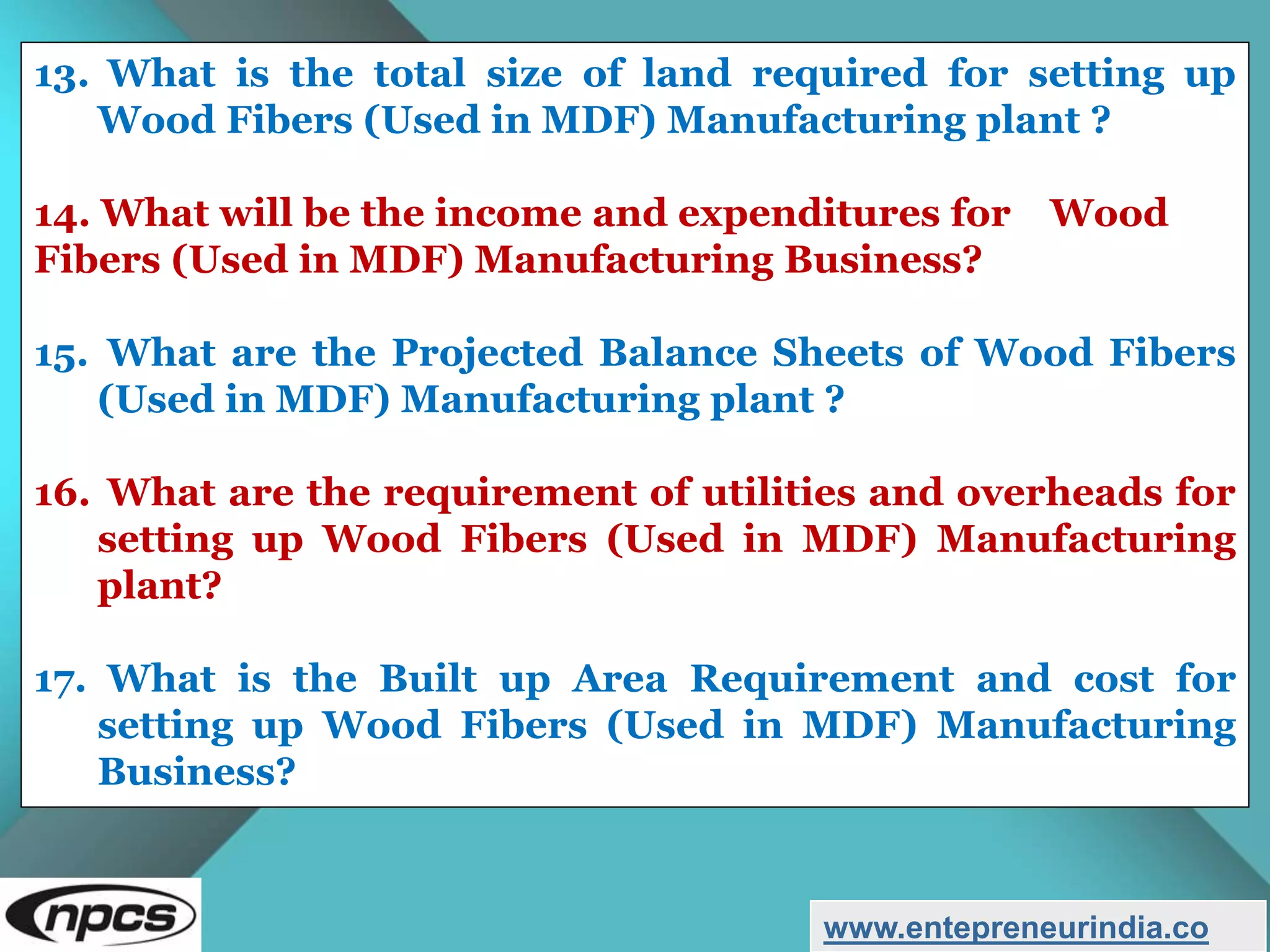 Production of wood fibers (used in mdf) | PPTX