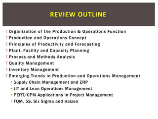 Production & operarions management review | PPTX | Mechanical and ...