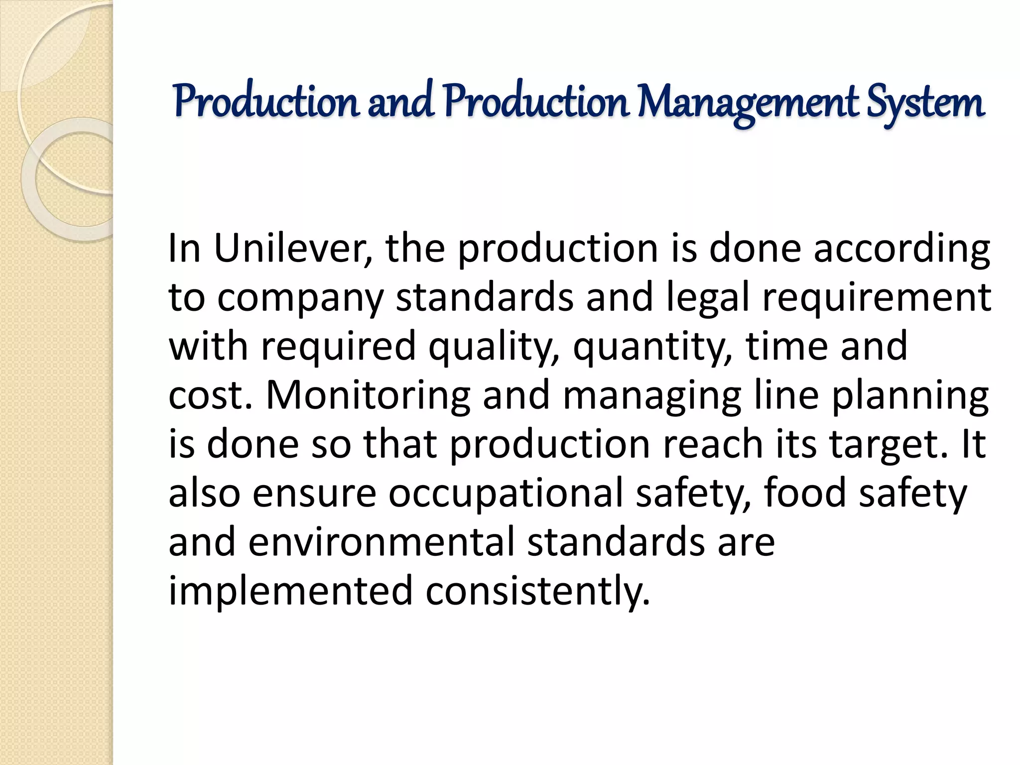 Production & Operation management system of Unilever Bangladesh limited ...