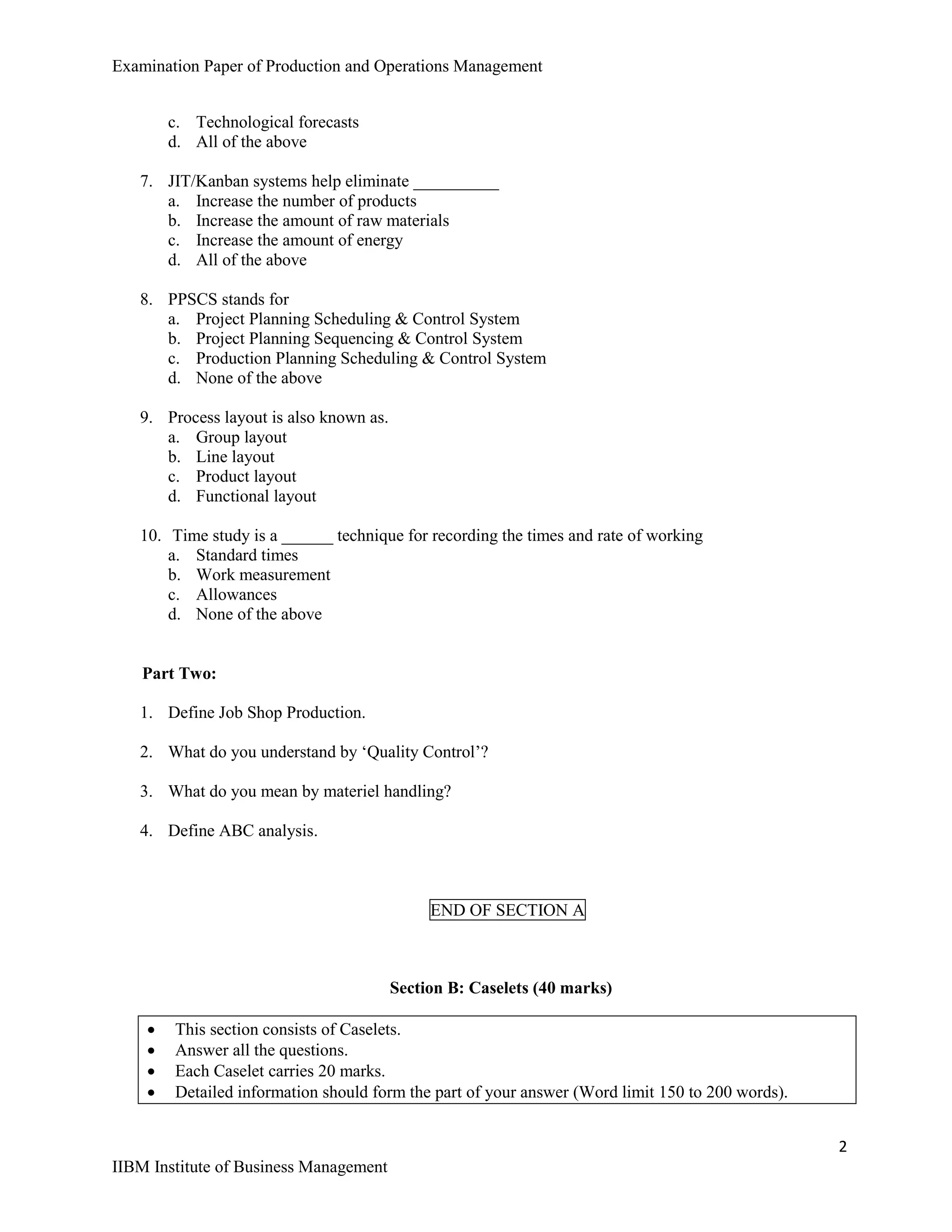 Production & operations management | PDF