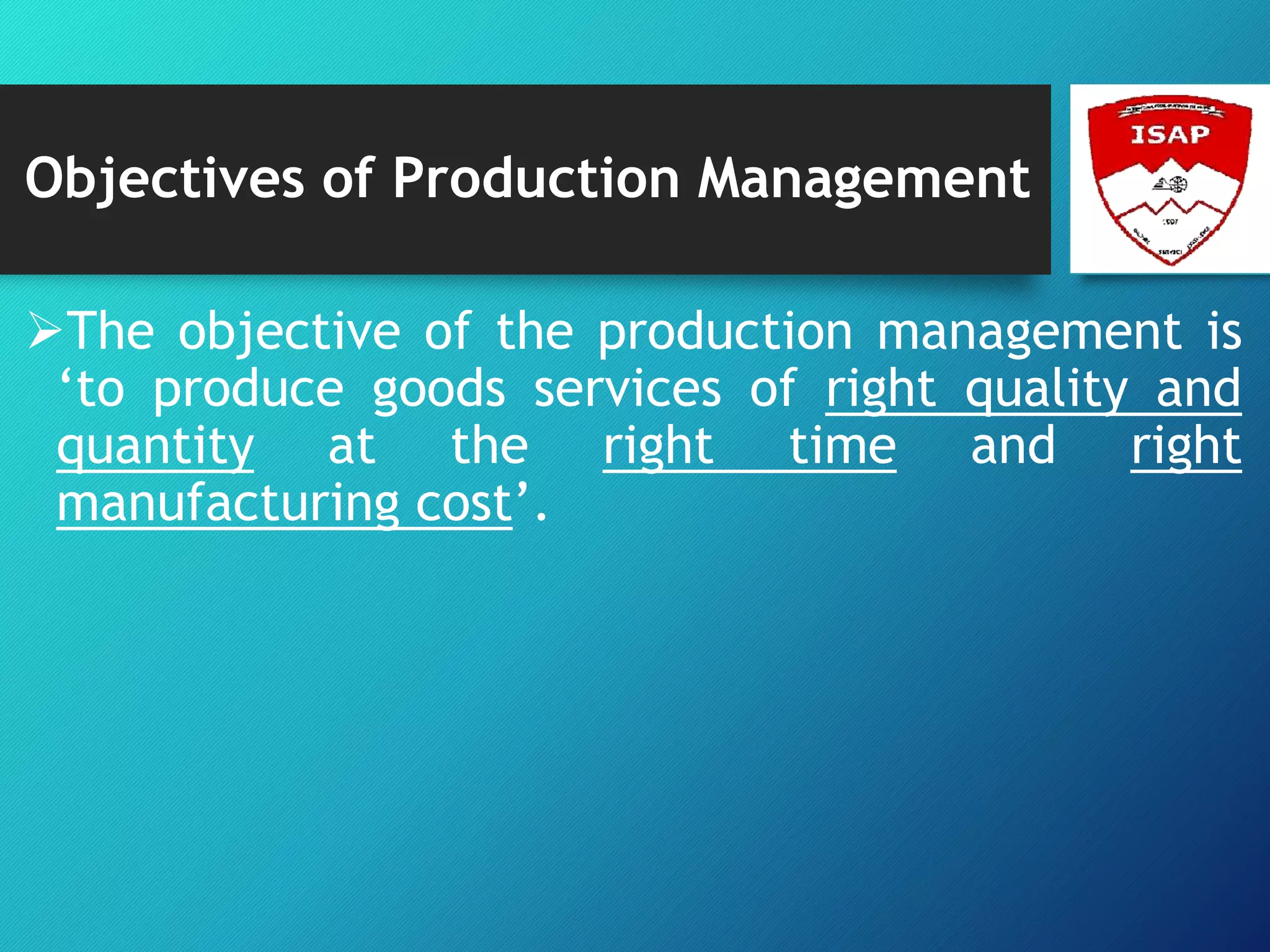 Production & operations management | PPTX