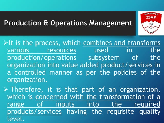 Production & operations management | PPTX | Mechanical and Industrial ...