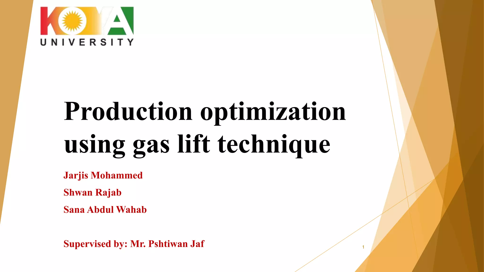 Production optimization using gas lift technique | PPTX