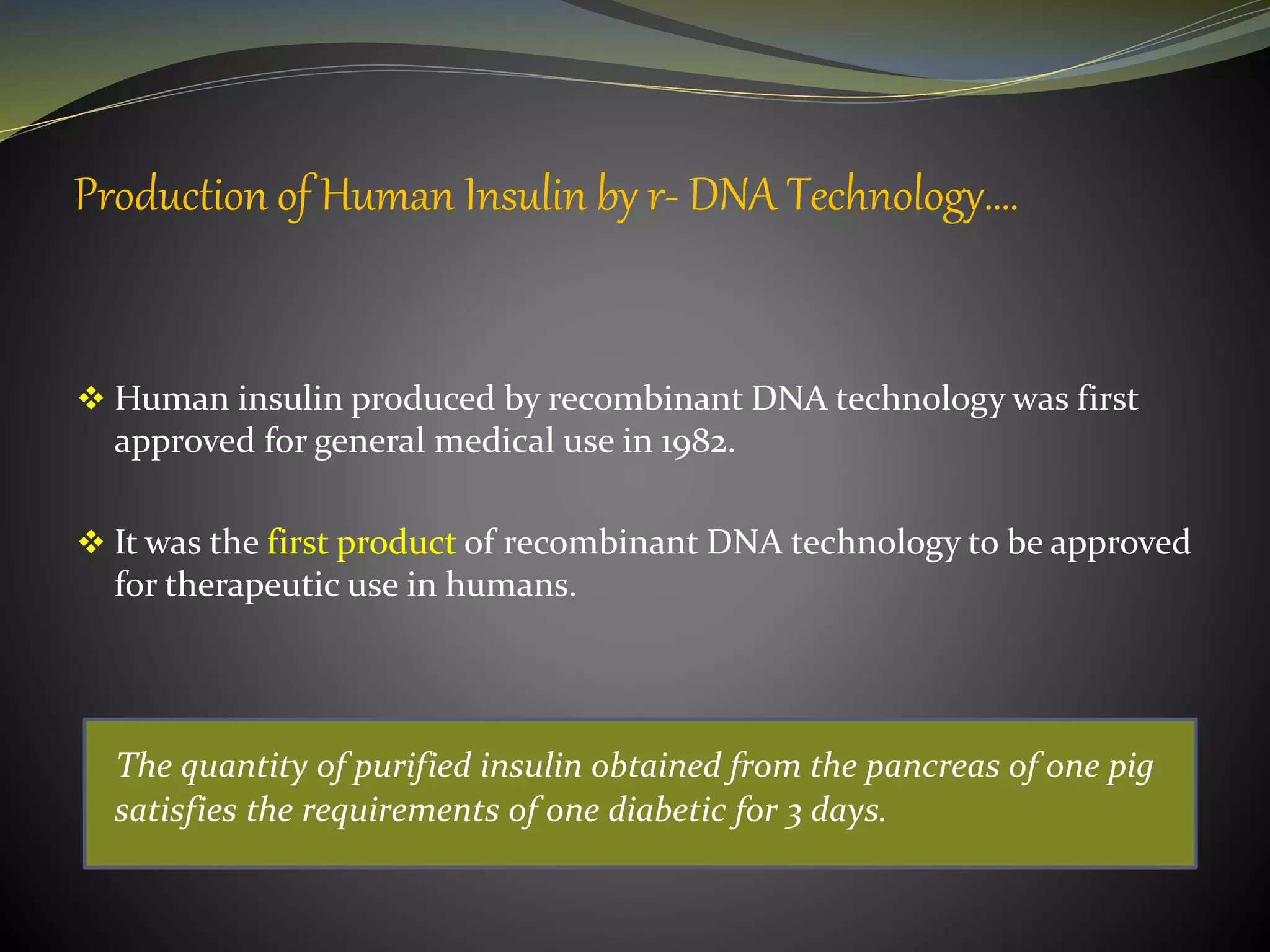 PRODUCTION OF PHARMACEUTICALS BY GENETICALLY ENGINEERED CELLS (HORMONES ...
