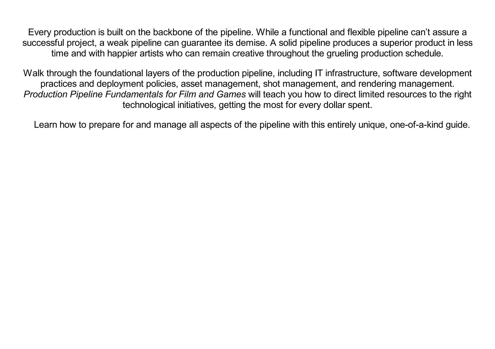 [#PDF~] Production Pipeline Fundamentals for Film and Games | PDF