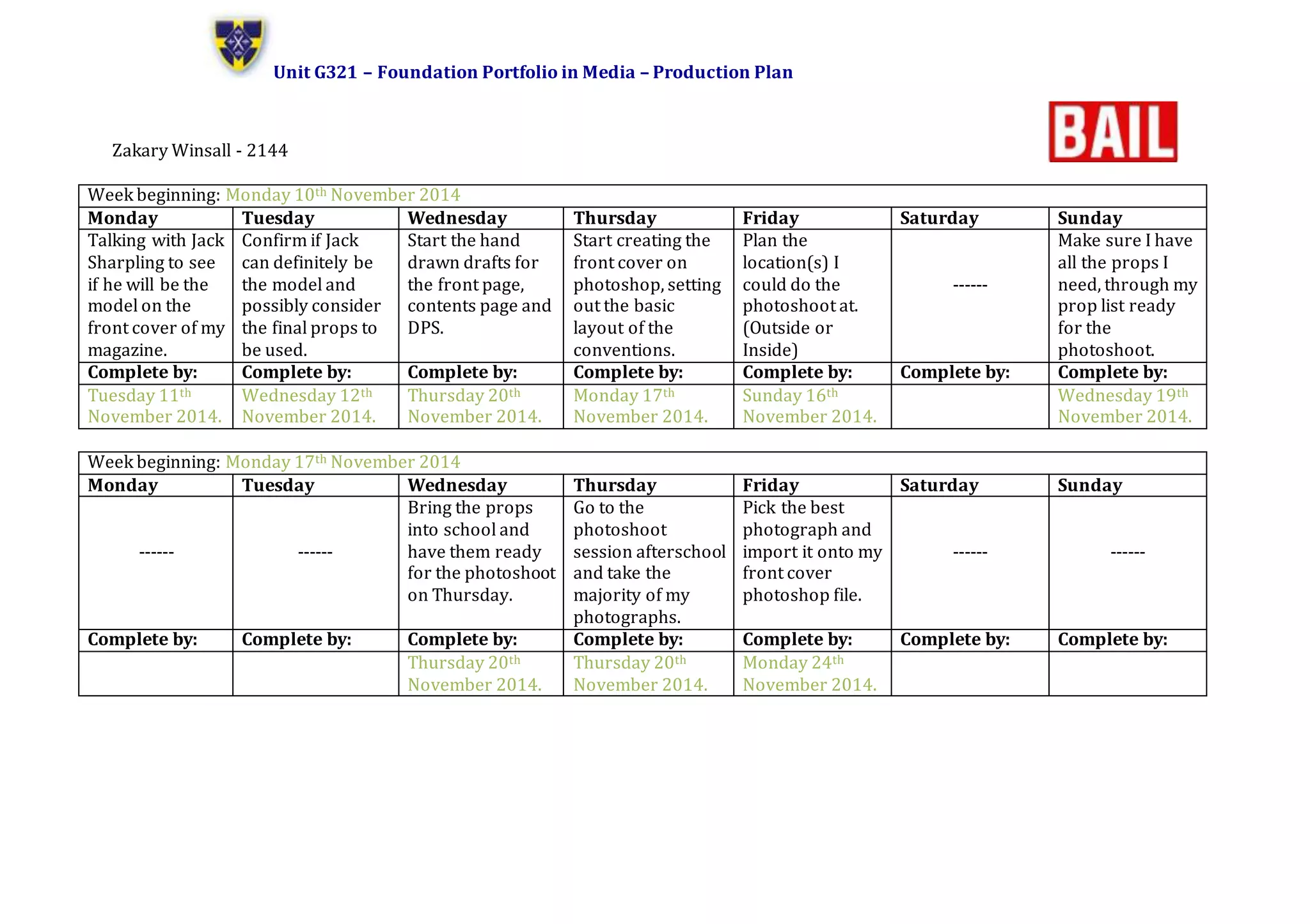 Production Plan | DOCX