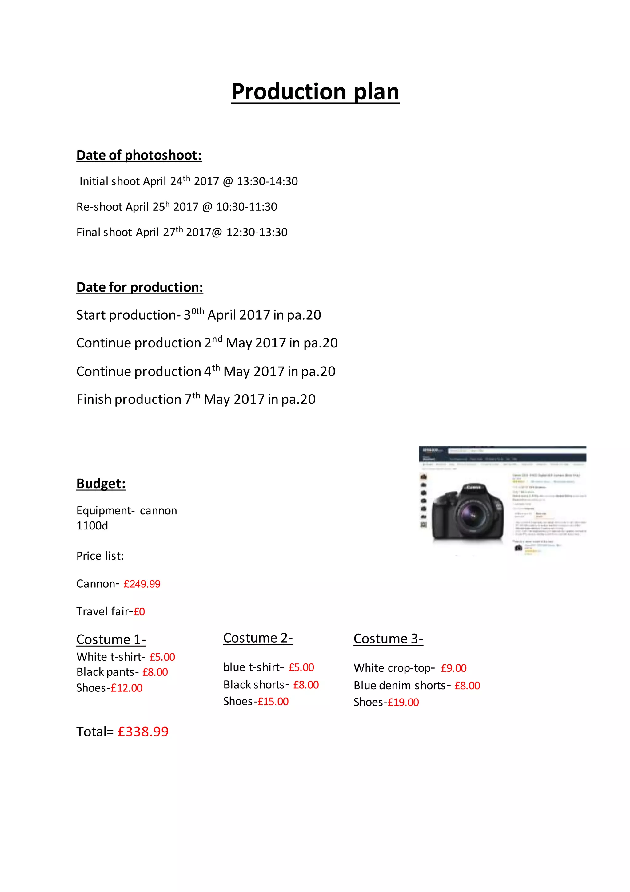 Production plan | DOCX