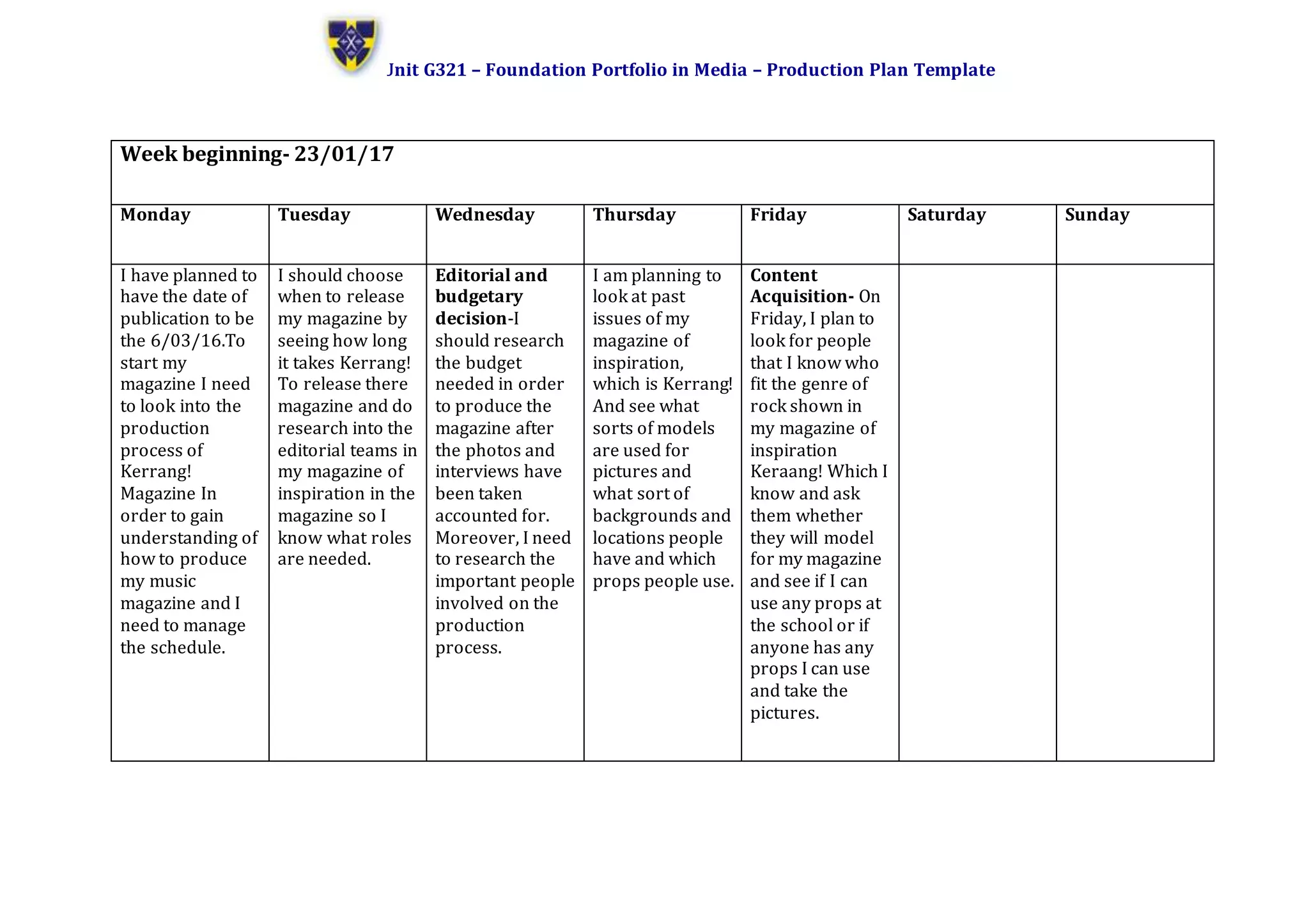 Production plan template | PPT