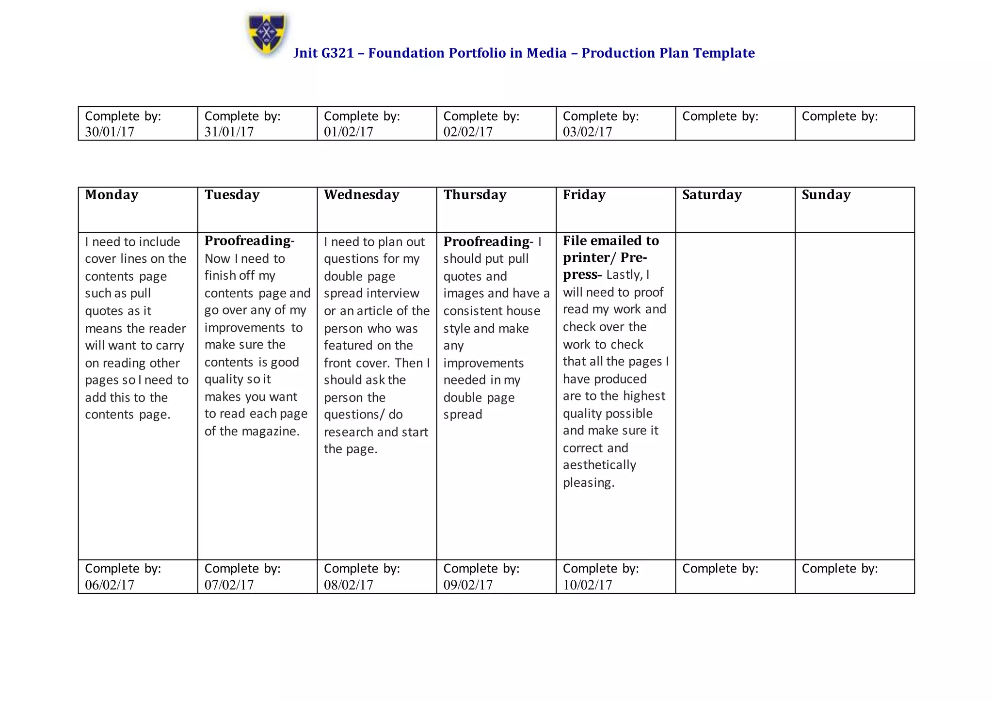 Production plan template | PPT