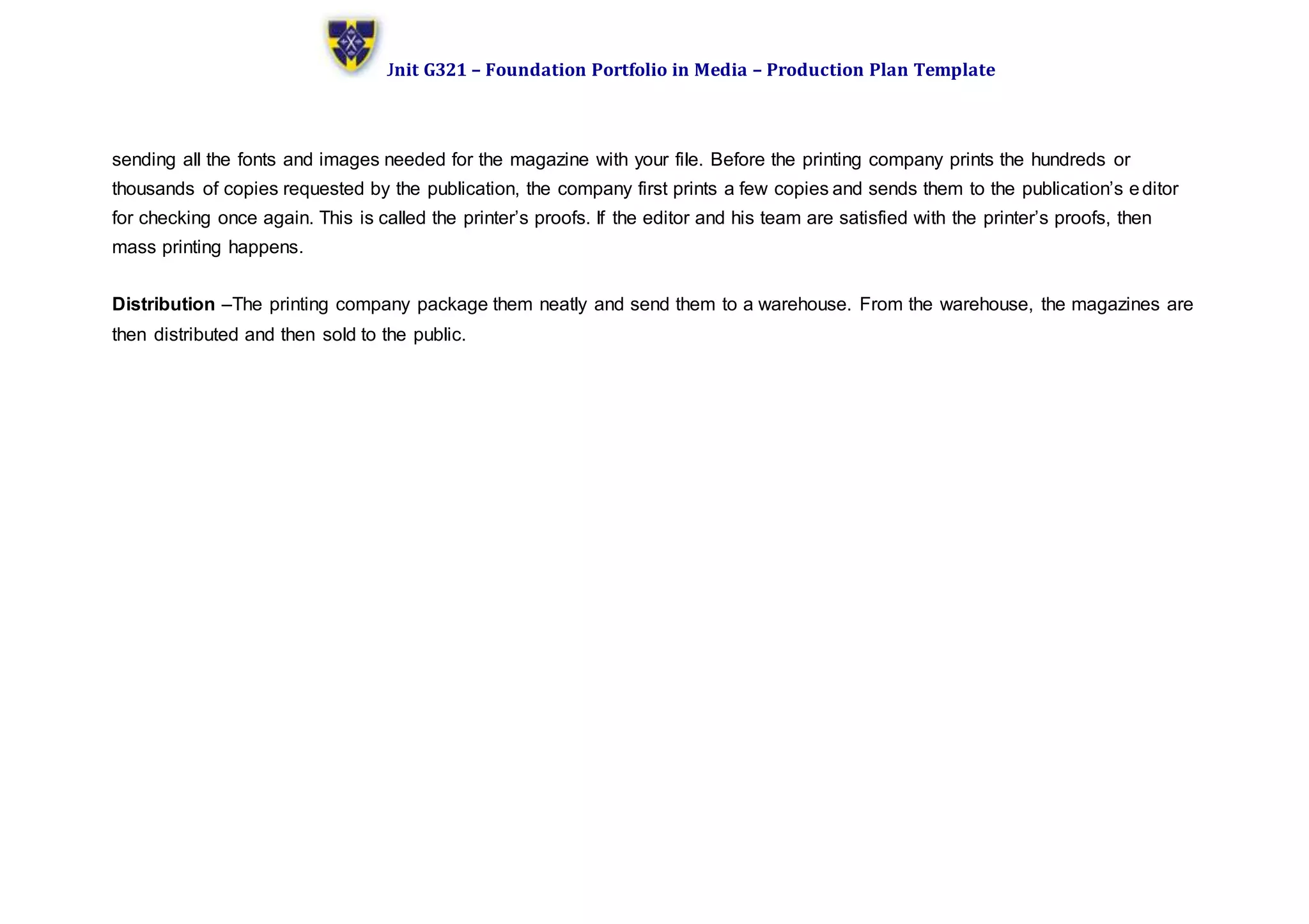 Production plan template | PPT