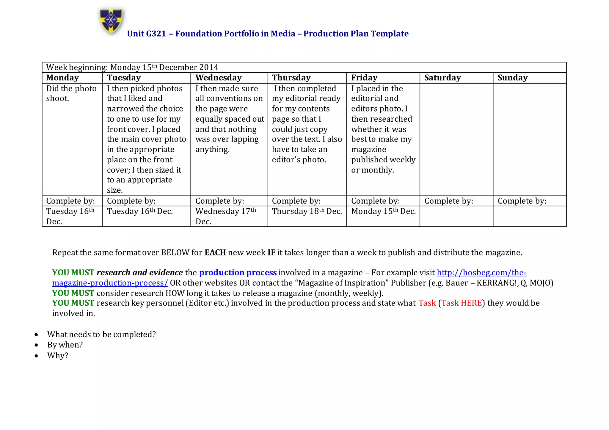 Production Plan | DOCX