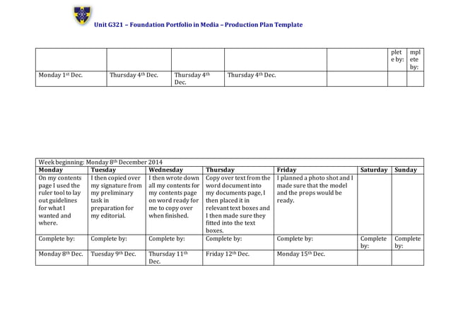 Production Plan | DOCX