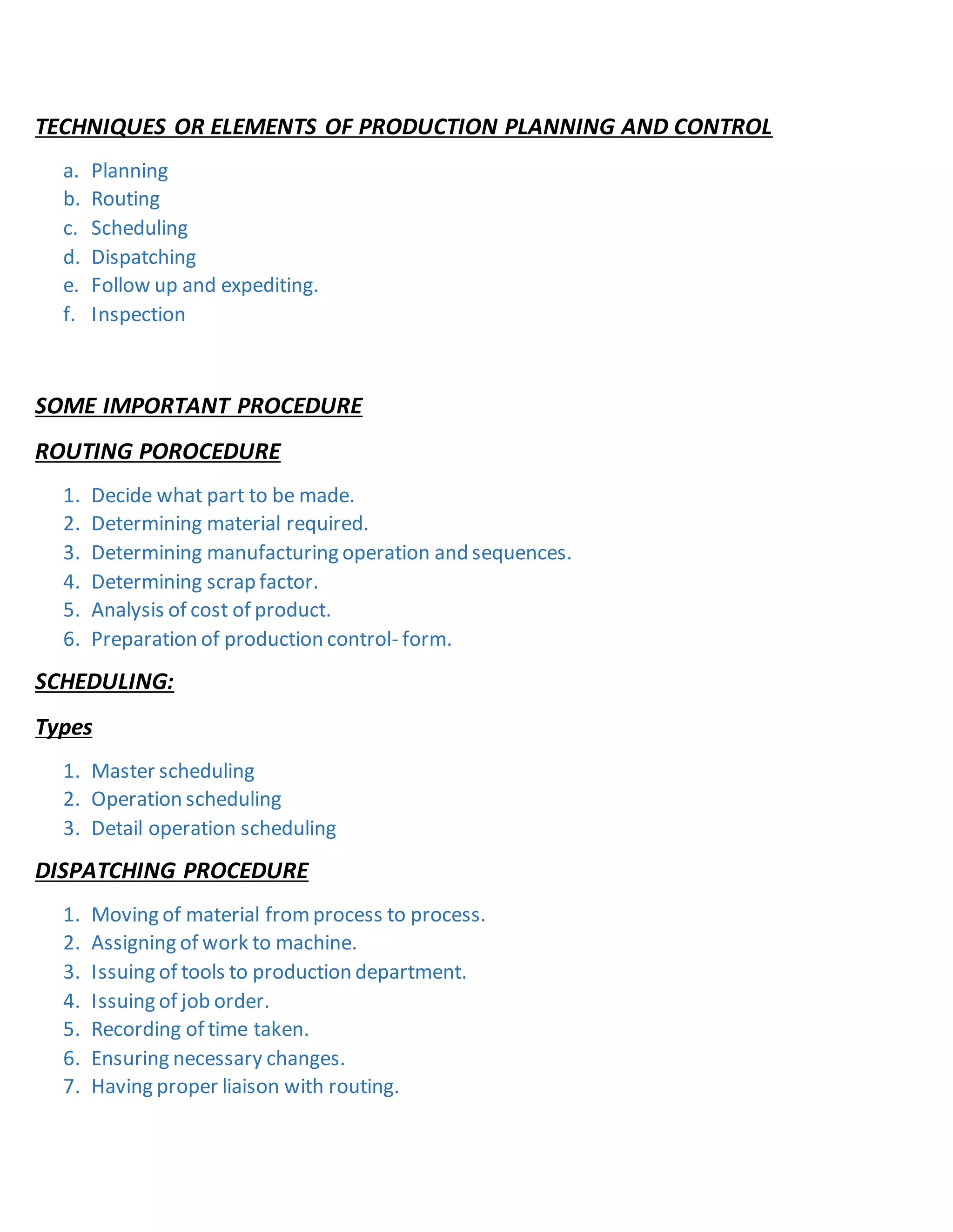 Production planing and control | PDF