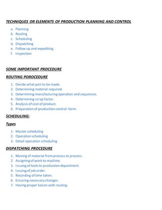 Production planing and control | PDF